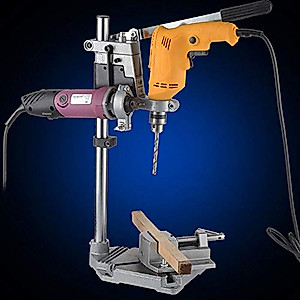 Portable Bench Drill Press Holder Grinder Bracket Stand Clamp Adjustable Angle Double Hole Electric Drill Bracket Bench Drill Stand Clamp for Workbench Repair Fix Kits USA Stock