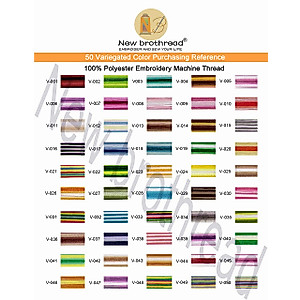 New brothread 50 Colors Variegated Polyester Embroidery Machine Thread Kit 500M (550Y) Each Spool for Brother Janome Babylock Singer Pfaff Bernina Husqvaran Embroidery and Sewing Machines