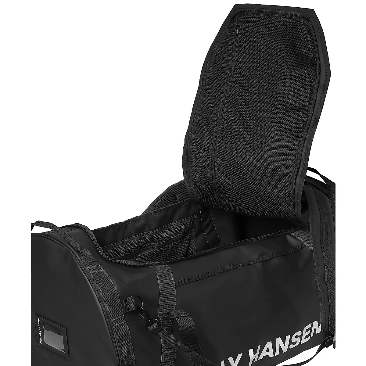 Helly-Hansen unisex-adult Unisex HH Duffel Bag 2 Packable Bag with Optional Backpack Straps, 990 Black, 90L (Large)