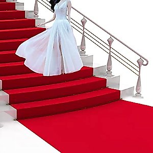 dofopo Red Carpet Runner for Party, 200GSM Thick Red Aisle Runner, 33Ft Non Slip Red Runway Rug for Wedding Ceremony Movie Theme Party Proposal Decorations