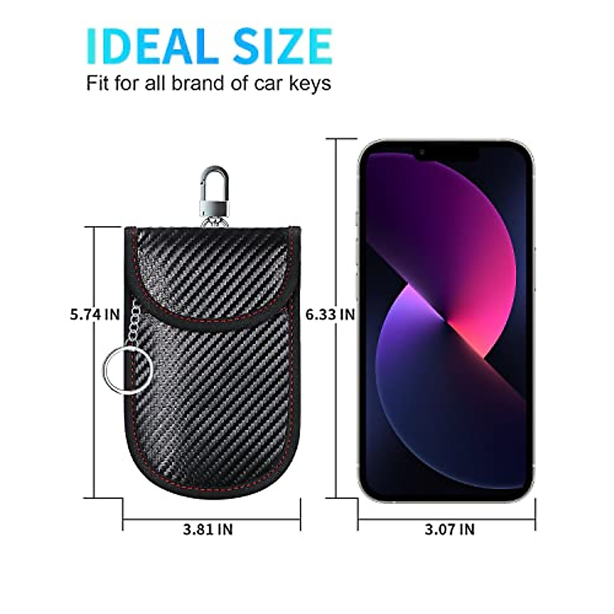 Faraday Bag for Key Fob - 2 Pack Faraday Cage Protector - Car RFID Signal Blocking - Anti-Hacking Case Blocker,Anti-Theft Pouch