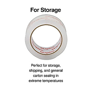 Staples 473975 Moving & Storage Pking Tape W/Dispenser 1.88-Inch X 54.6 Yds Clr 4/Rl