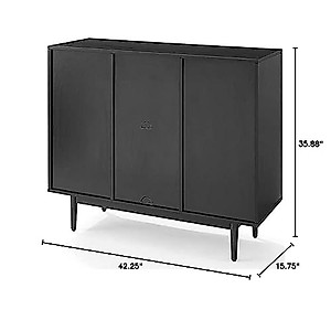 Crosley Furniture Liam Mid-Century 6-Cube Bookcase, Black