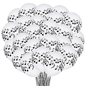30 Pcs Music Notes Balloons Music Party Decoration Balloons 12 Inches Latex Balloon for Musical Theme Birthday Party Decorations
