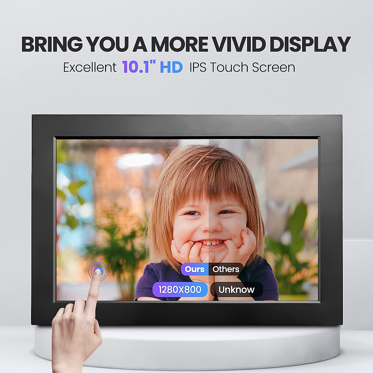 10.1 Inch WiFi Digital Picture Frame, Digital Photo Frame with 32GB SD Card, Unlimited Account Connection, IPS HD Touch Screen - Gift for Friends and Family