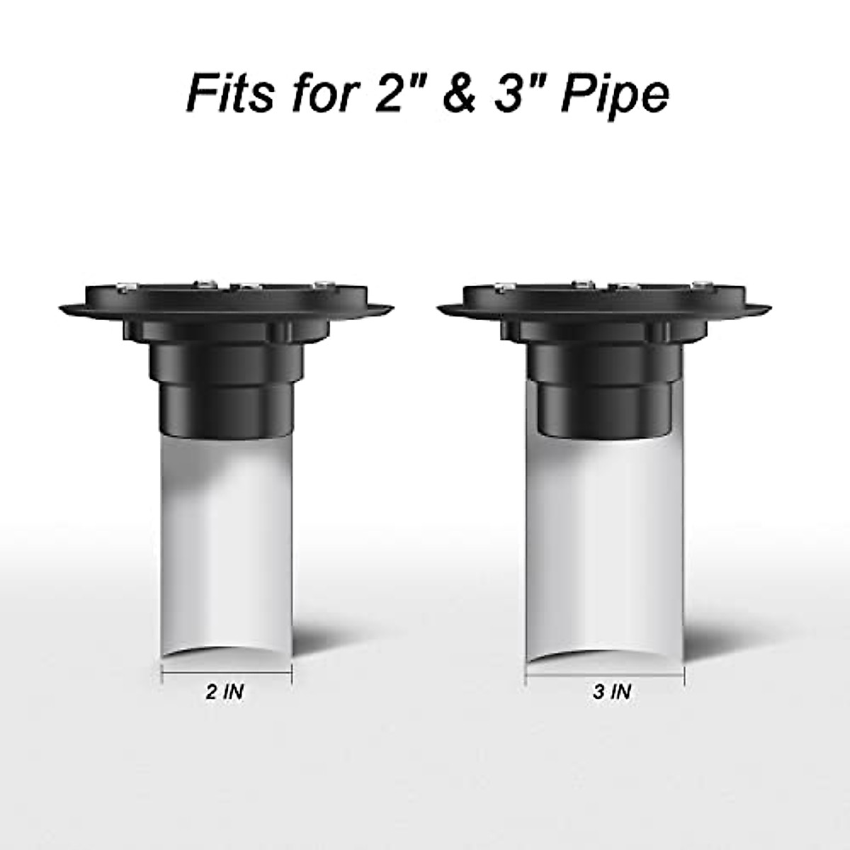 EXF Square Shower Drain 6 Inch Matte Black, Stainless Steel Shower Floor Drain Kit with Flange, Removable Grid Grate, Hair Strainer, Not Fit for Bathtub