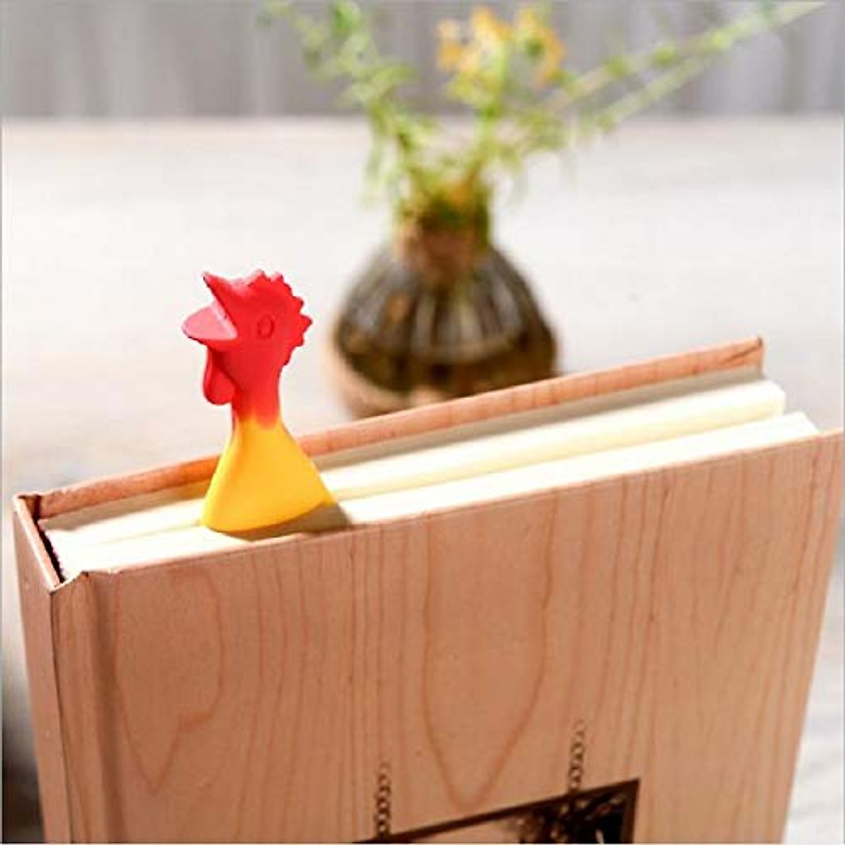 2pcs Chicken Bookmarks Funny for Kids Book Lovers, Cute Page Marker, Cool Animal Bookmark Set, Silicone Clip Bookmarks ,Unique Gift Ideas