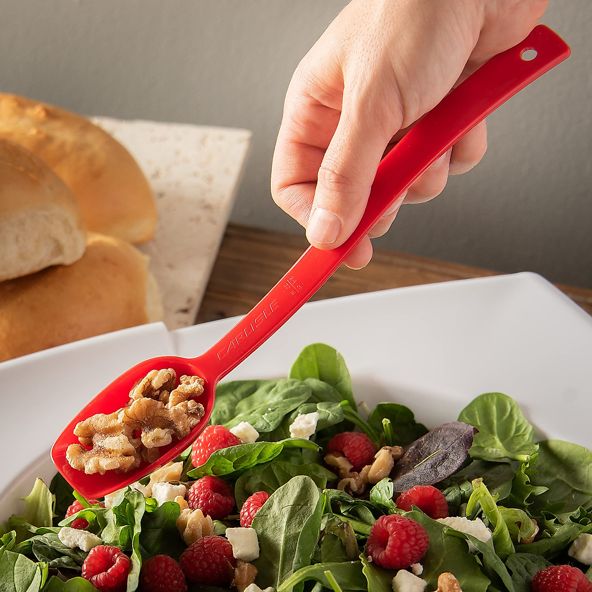 Carlisle FoodService Products 447005 Solid Buffet / Salad Serving Spoon, 0.8 oz, Red