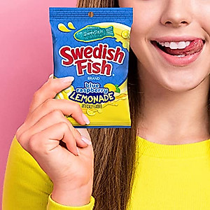 SWEDISH FISH Blue Raspberry Lemonade Soft & Chewy Candy, Bulk Candy, 12-8.04 oz Bags