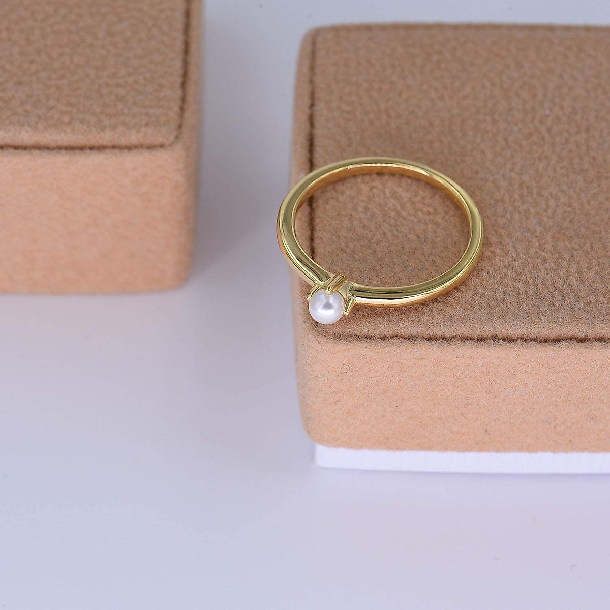 BLOSSOM & HUE Mini Pearl Ring - 18K Gold Vermeil - Size 7 - Minimalist Band