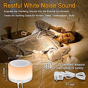 White Noise Machine for Sleeping Baby Adults, winshine Sound Machine Kids Night Light 32 High Fidelity Soothing Sounds & 7 Colors Light, Timer Feature, Headphones Jack Sleep Noise Maker