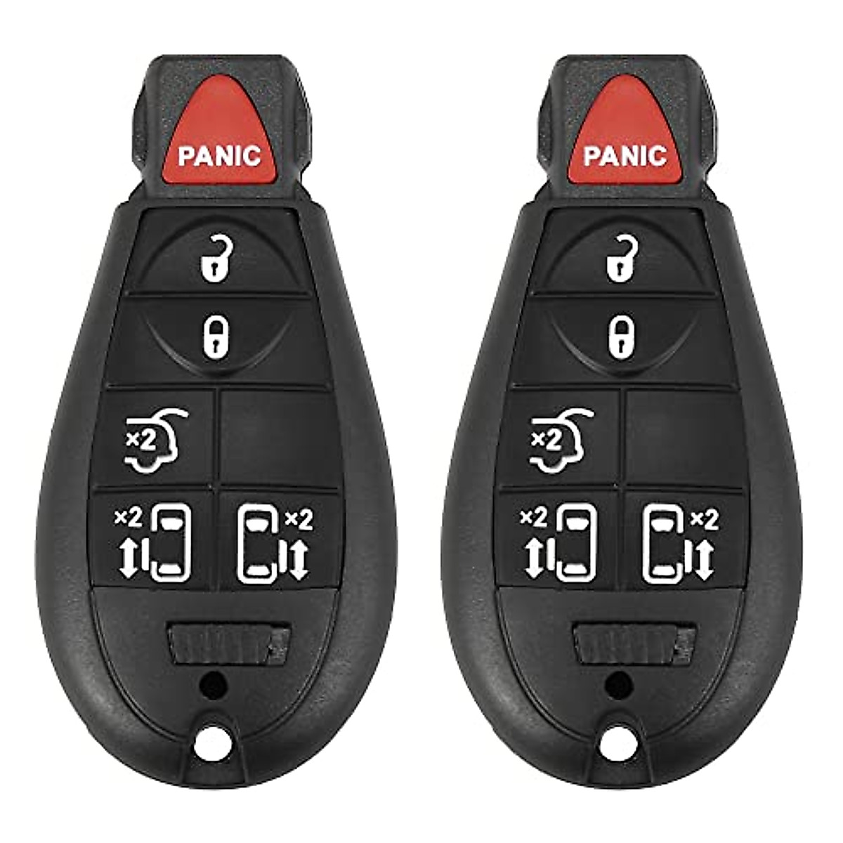 X AUTOHAUX 2pcs 433Mhz M3N5WY783X Replacement Keyless Entry Remote Car Key Fob for Dodge Grand Caravan for Chrysler Town and Country 6 Buttons with Door Key