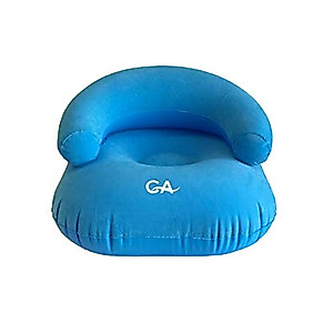 Comfort Axis Heavy Duty Inflatable Flocking Lounger Sofa, Wide Armrest Design for Kids Blue 23.5" by 23.5" by 16"