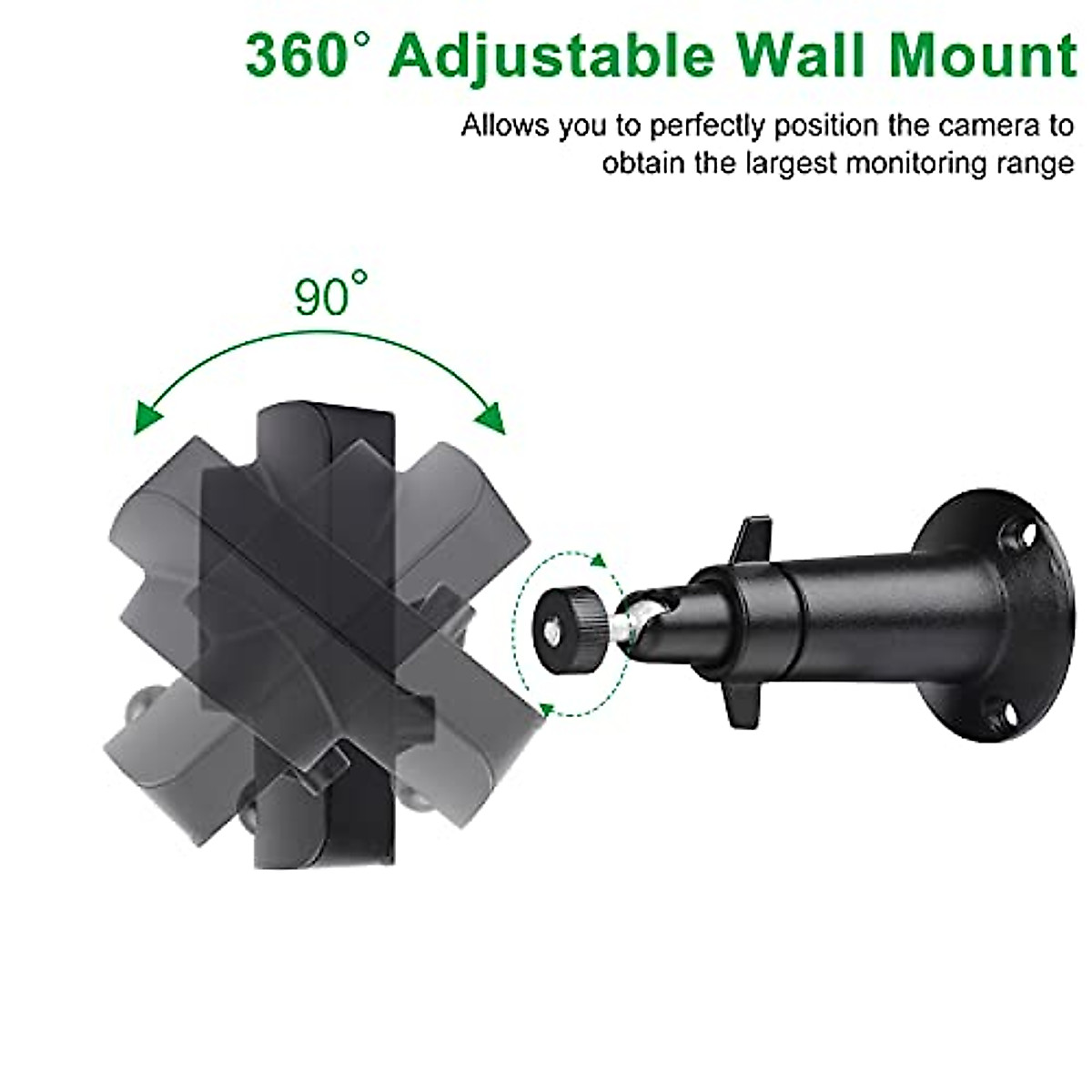 UYODM Wall Mount Compatible with SimpliSafe Camera, 360 Degree Adjustable Aluminium Wall Mount,Patent Pending
