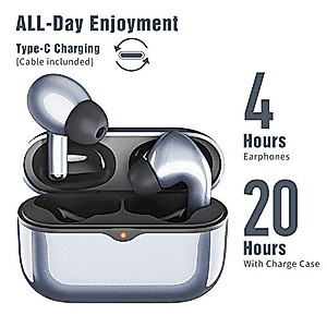 kurdene Wireless Earbuds, Bluetooth Earbuds Stereo Sound with Mic Long Playtime Deep Bass in Ear Sport Bluetooth Headphones with Charging Case