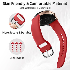 Maledan 8 Pack Bands Compatible with Samsung Galaxy Watch 7 6 5 4 FE Band 40mm 44m, Galaxy Watch 5 Pro Band/Watch 6 4 Classic Band, 20mm Soft Silicone Wristband Replacement Women Men, Large