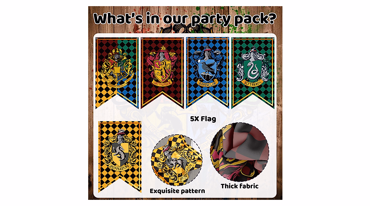 Magical Wizard Birthday Decorations Logo Flags Wall Decals Witch Wizard ...