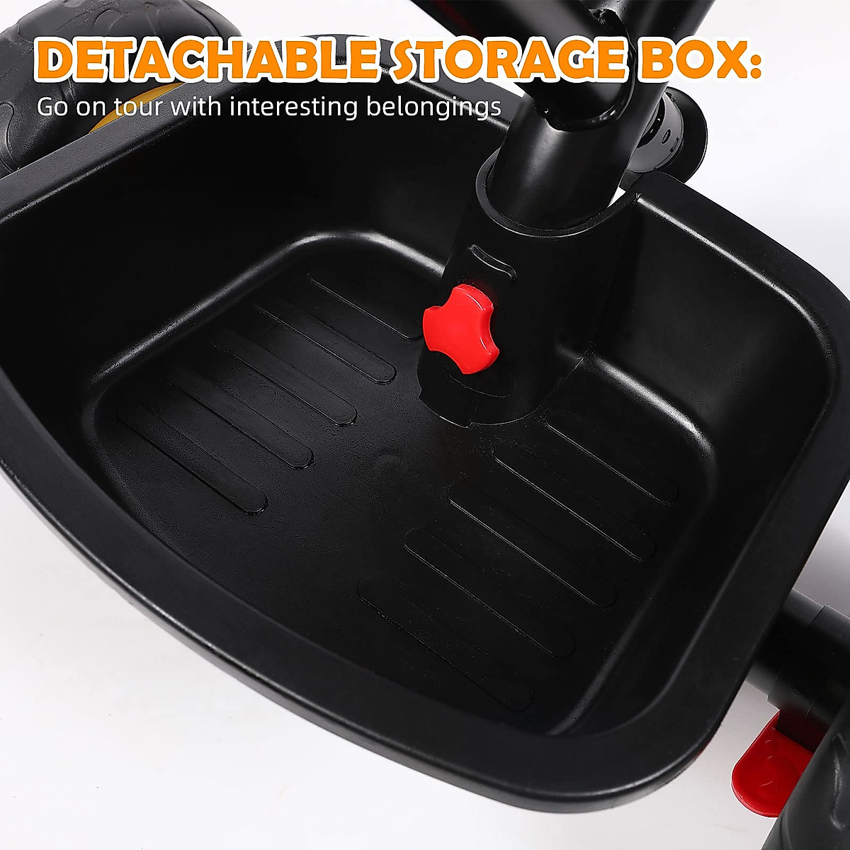 Lamgool Toddler Tricycles 4 in 1 Stroll Trike with Push Handle Removable Canopy Detachable Guardrail Retractable Foot Plate Safety Harness Storage Stroller Kids Tricycle for 12Months to 5 Years Yellow