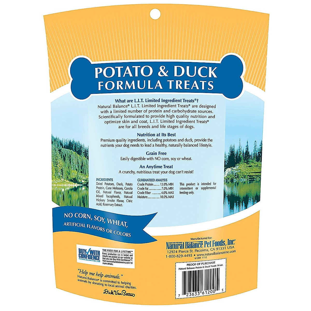 Natural Balance Limited Ingredient Dog Treats Potato & Duck Formula, 14 oz, 3 Pack