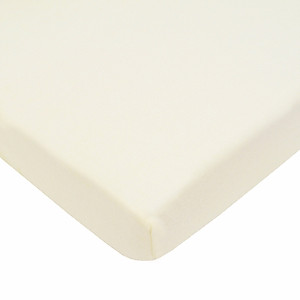 American Baby Company 100% Natural Supreme Cotton Jersey Knit Fitted Portable/Mini-Crib Sheet, Ecru, Soft Breathable, for Boys and Girls