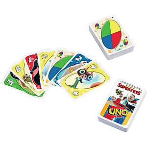 Mattel Games ​UNO Junior DC League of Superpets Card Game for Kids with Simple Rules, 3 Levels of Play & Animal Matching