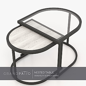 Grand patio 6-Piece Wicker Outdoor Furniture Set with Beige Thick Cushions and Coffee Table, Patio Sofa Conversation Set for Backyard, Balcony, Garden