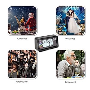 NInE-ROnG Backlight Digital 9999 Days Countdown Clock Timer with Big LCD Display for Retirement Wedding Vacation Christmas and Calendar Events Reminder (HM200B)