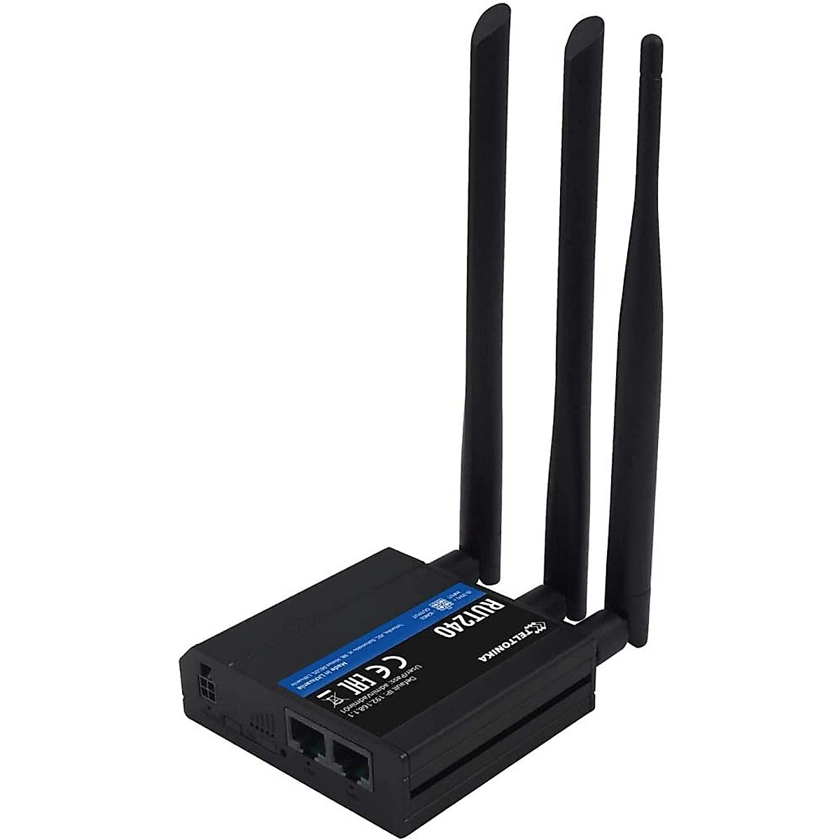 Teltonika RUT24002U000 Model RUT240 Industrial 3G/4G LTE Cellular Router for Verizon; Automatic Switch to Available Backup Connection; Wireless Access Point with Hotspot Functionality