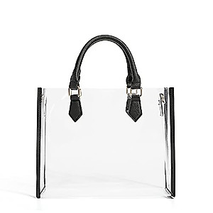 Tiwougel Women Clear Crossbody Purses and Handbags synthetic Leather Top Handle Satchel Shoulder Tote Bags Medium