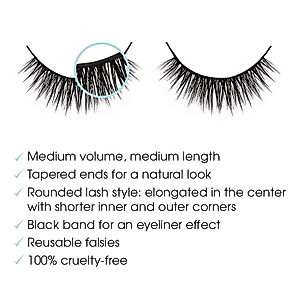 Ardell Aqua False Strip Lashes 340, Water Activated, Reusable Faux Lash, No Lash Glue Required, 4 Pack