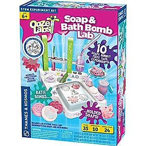Thames & Kosmos Ooze Labs Soap & Bath Bomb Lab Kit - 10 Cosmetology & Skin Care Experiments | Parents' Choice Award Winner