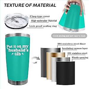 liabiliies put it on my husbands tab Tumbler Coffee Tumblers 20 oz Tumbler with Lid and Straw Insulated Tumblers Stainless Steel Tumbler