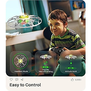 SYMA Mini Drone for Kids Adults, X660 7-Color LED Light RC Quadcopter with Rotary Ascent, 360° Flip, Altitude Hold, Headless Mode Indoor Drone Plane Flying Toys Gifts for Kids 8-12