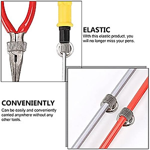 Pen Holders Rotable Self Adhesive Pen Holder Single Hole Pen Adjustable Spring Loop Clip Holder For Netbook Refrigerator Clipboard Office Accessories Supplies (Silver)