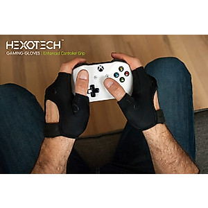 Foamy Lizard Gaming Grip Gloves Hexotech Pro Gamer Anti-Sweat Fingerless Tactical Gloves for Controller Grip for Xbox Series X, PlayStation 5 Dualsense (Pair of Gloves) SM