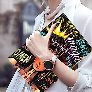 Case for iPad Pro 11 Inch 4th/3rd/2nd/1st Generation 2022/2021/2020/2018, Multi-Angle Smart Stand Cover Auto Sleep/Wake Fit iPad Air 4/5，African American Women Graffiti Afro Black Girl with Crown