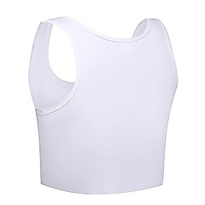 INRANXISM Chest Binder for Women FTM Cotton Binder Trans Hook Binder Bra for Transgender Tank Top (Large, White)