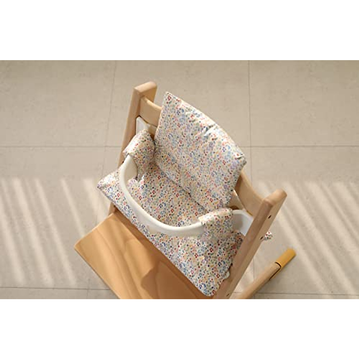 Gembebe Waterproof & Compatible Stokke Tripp Trapp Cushion Set - Easy to Clean Stokke Tripp Trapp Newborn Set - 100% Cotton Stokke Tripp Trapp High Chair Cushion Set (Flower Garden / 49.5 Counts)