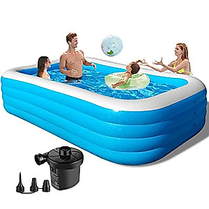 SOARRUCY 10FT Inflatable Swimming Pools for Kids and Adults - Piscinas para Adultos,Kid Pool, Inflatable Pool for Toddlers, Family,Outdoor, Backyard ,Garden,Summer Water Party