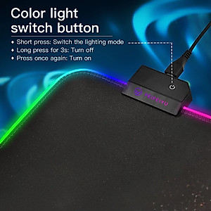 FOLIOSA RGB Gaming Mouse Pad (Art Basketball), Large Gaming Desk Mat with Multiple Light Modes Anti Slip Rubber Base for Gamer 2 Size