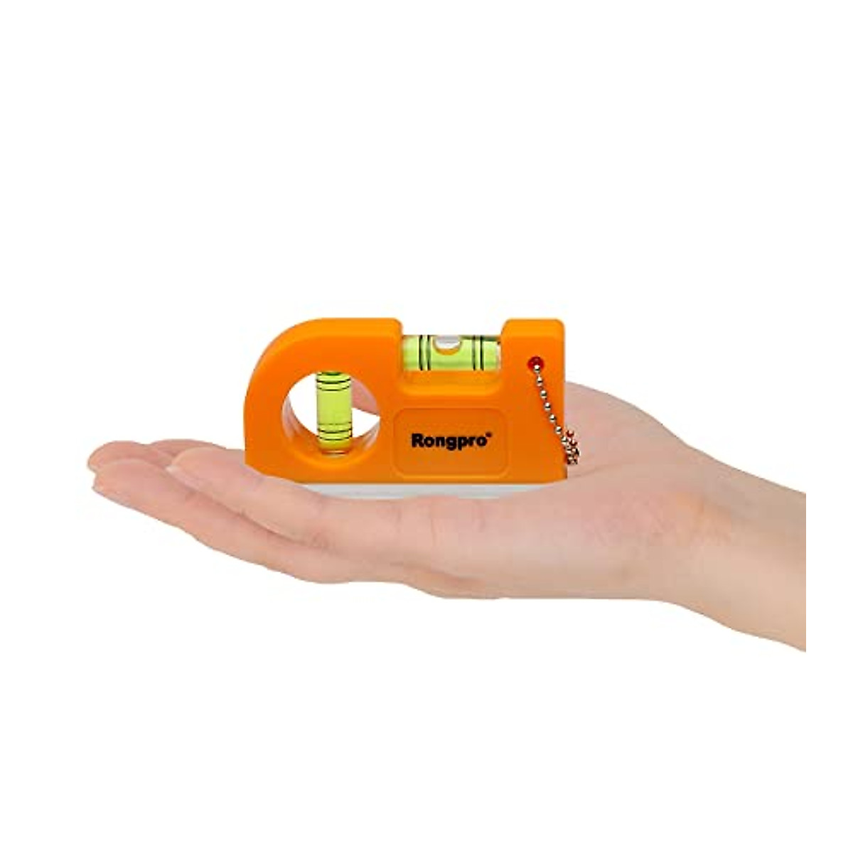 RONGPRO Magnetic Small Pocket Level Tool, Spirit Level Metal Keychain Hook Easy Carry and Storage, Premium Picture Hanging Tool with two Bubble - 2 pack