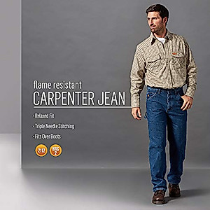 Wrangler Riggs Workwear mens Fr Flame Resistant Carpenter Jean Work Utility Pants, Denim, 31W x 32L US