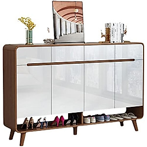 HFDGH Multilayer Display Shoerack Wood Assembly Narrow Bedroom Shoe Rack Entryway Stackable