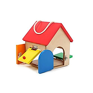 Small Foot Wooden Toys Compact House of Locks playset Designed for Children 3+, Multi