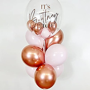 Chrome Metallic Rose Gold Balloons for Party 50 pcs 12 inch Thick Latex Balloons for Rose Gold Baby Bridal Shower Birthday Party Decorations