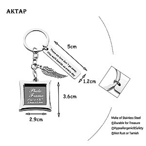 AKTAP Photo Frame Keychain Memorial Gifts Those We Love Don't Go Away Picture Frame Keyring