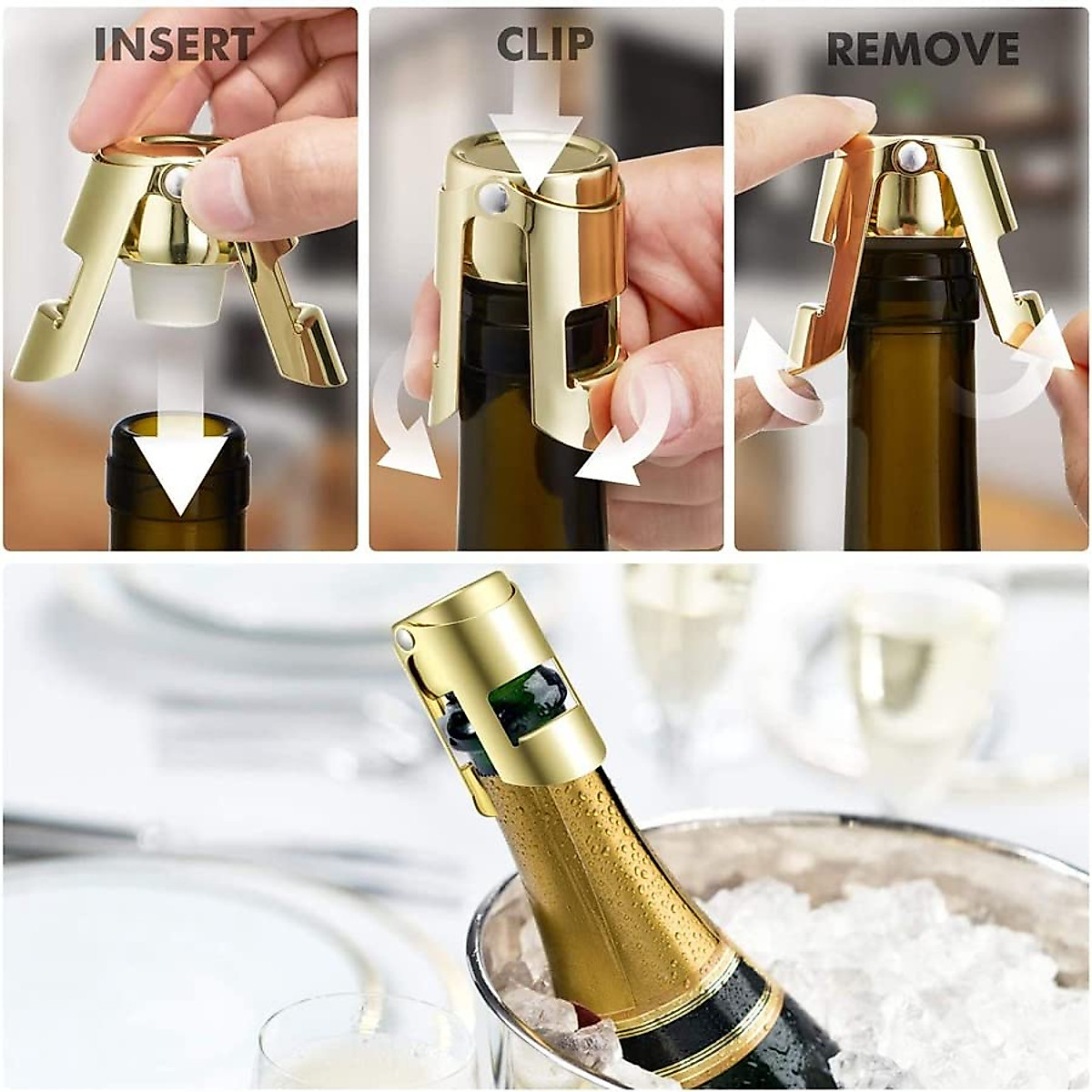 Murano Glass Champagne Bottle Stopper – Handmade, unique and beautiful gift for Prosecco, Cava, and Sparkling Wine Stopper with an airtight seal to keep bubbly fresher (Brown Speckled)