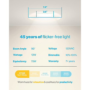 Sunco Lighting 2 Pack Retrofit LED Recessed Lighting 6 Inch, 2700K Soft White, Dimmable Can Lights, Baffle Trim, 13W=75W, 965 LM, Damp Rated - Energy Star