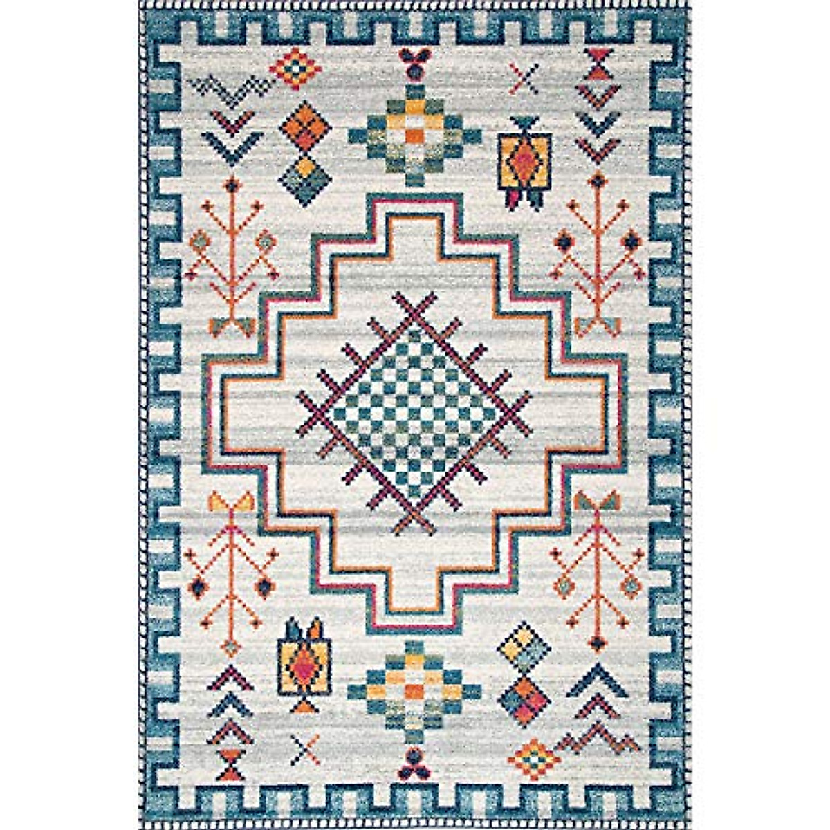 nuLOOM Richelle Tribal Medallion Area Rug, 5' x 7' 5", Blue