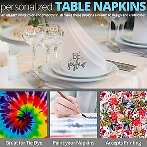 Aunti Em's Kitchen Wrinkle Resistant Dinner Napkins, Oversized 20 x 20 Inches, Set of 12, Sage